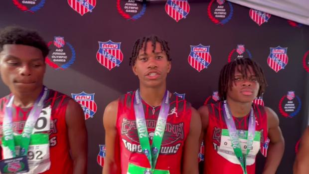 CAROLINA TRACK HAWKS 15-16yo boys 4x4 3rd place | AAU Junior Olympic Games