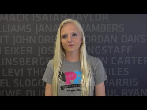 Annie Fuller before Mile - '15 Brooks PR | Brooks PR Invitational